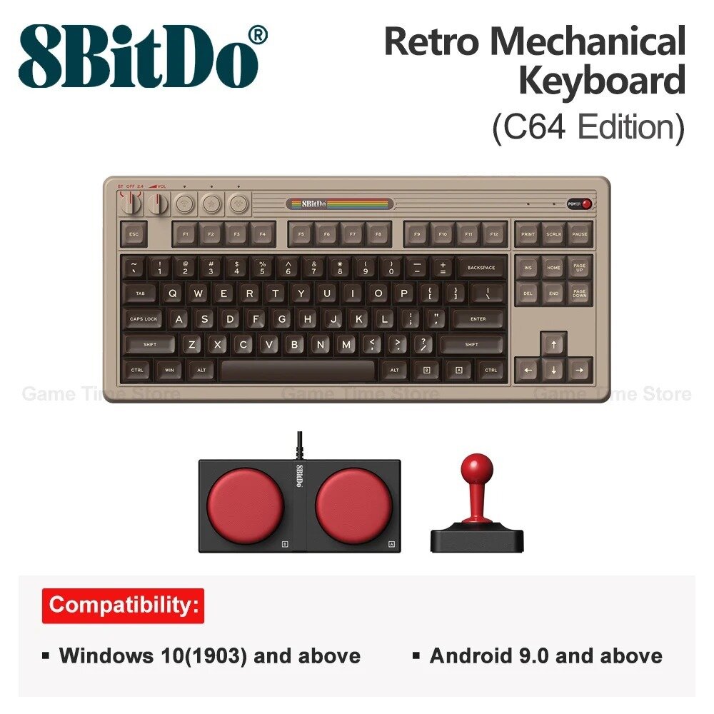 8BitDo Retro87 C64 Edition-Khaki механическая игровая Bluetooth-клавиатура