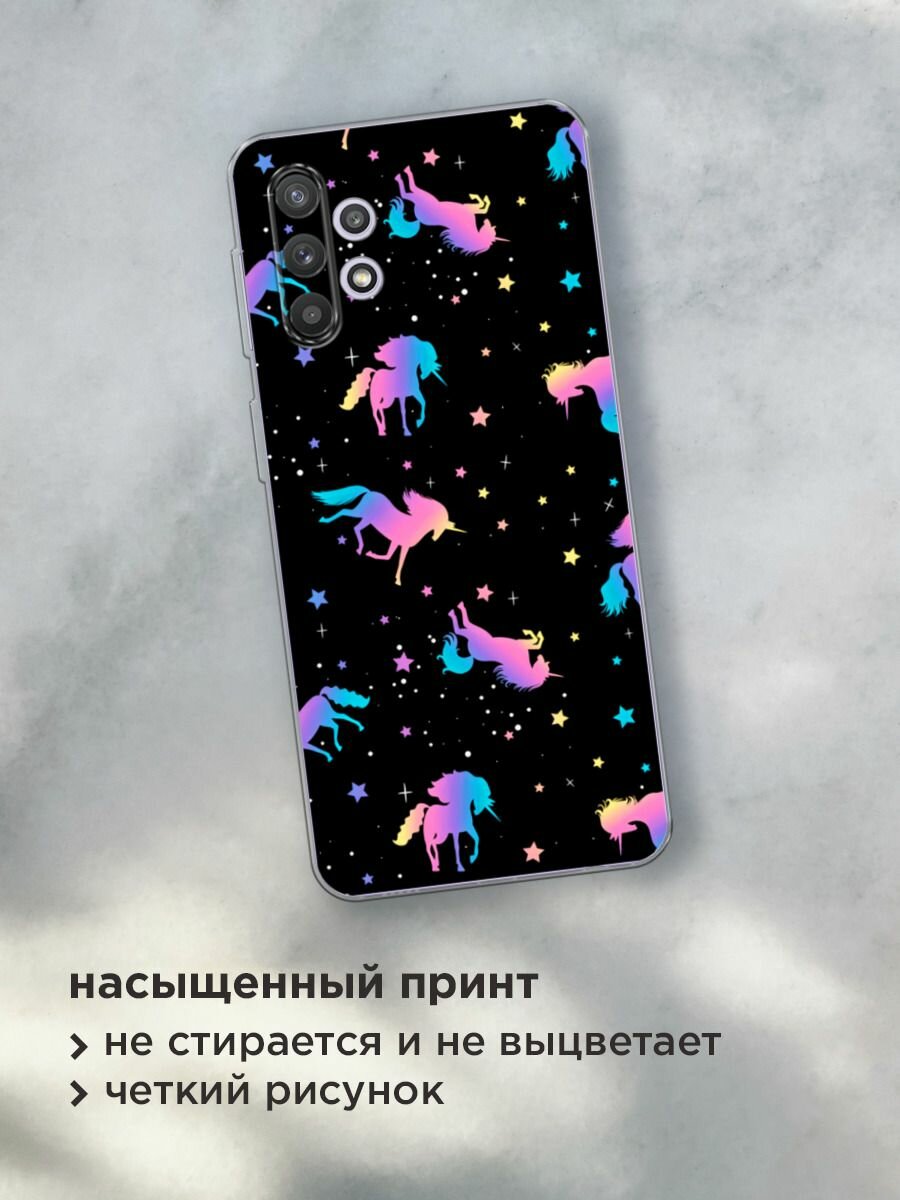 Чехол на Samsung Galaxy A32 / Самсунг Галакси А32 с принтом "Единороги градиент" — фото 1