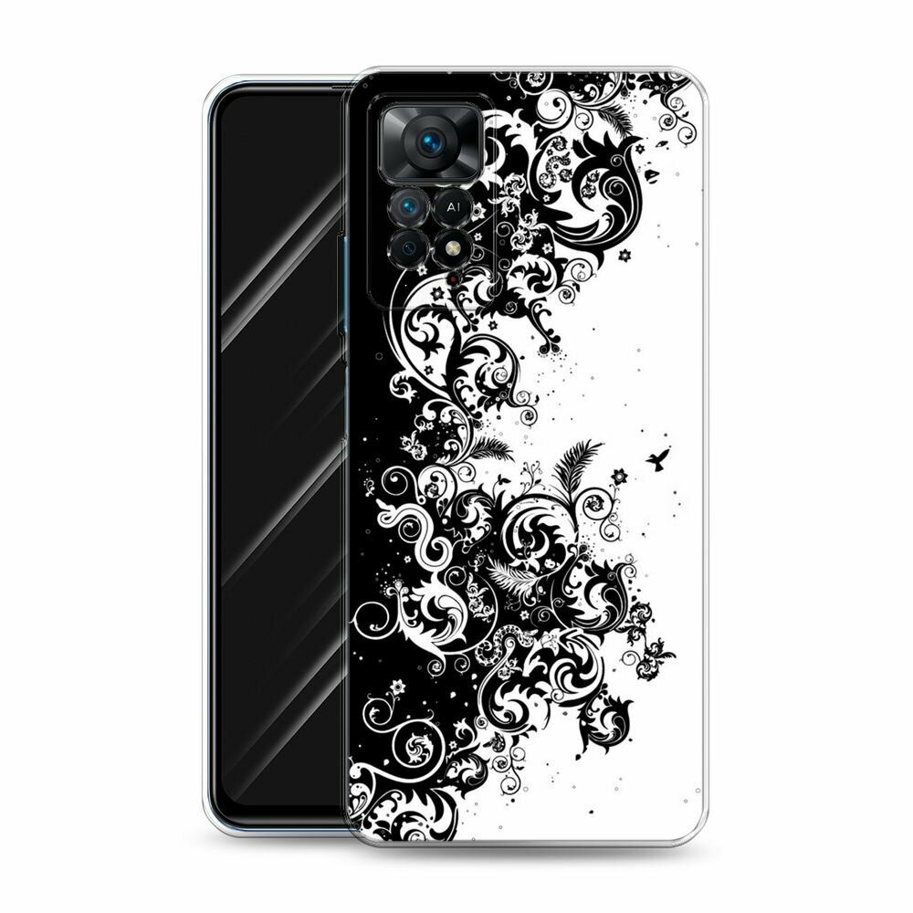 Чехол на Xiaomi Redmi Note 11E Pro / Сяоми Редми Нот 11E Pro Про с принтом "Черно белый узор" — фото 1