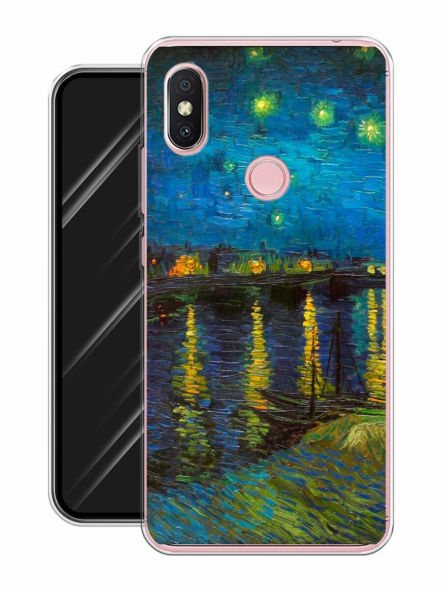 Чехол на Xiaomi Redmi S2 (Redmi Y2) / Сяоми Редми С2 (Редми Y2) с принтом ночь над Роной — фото 1