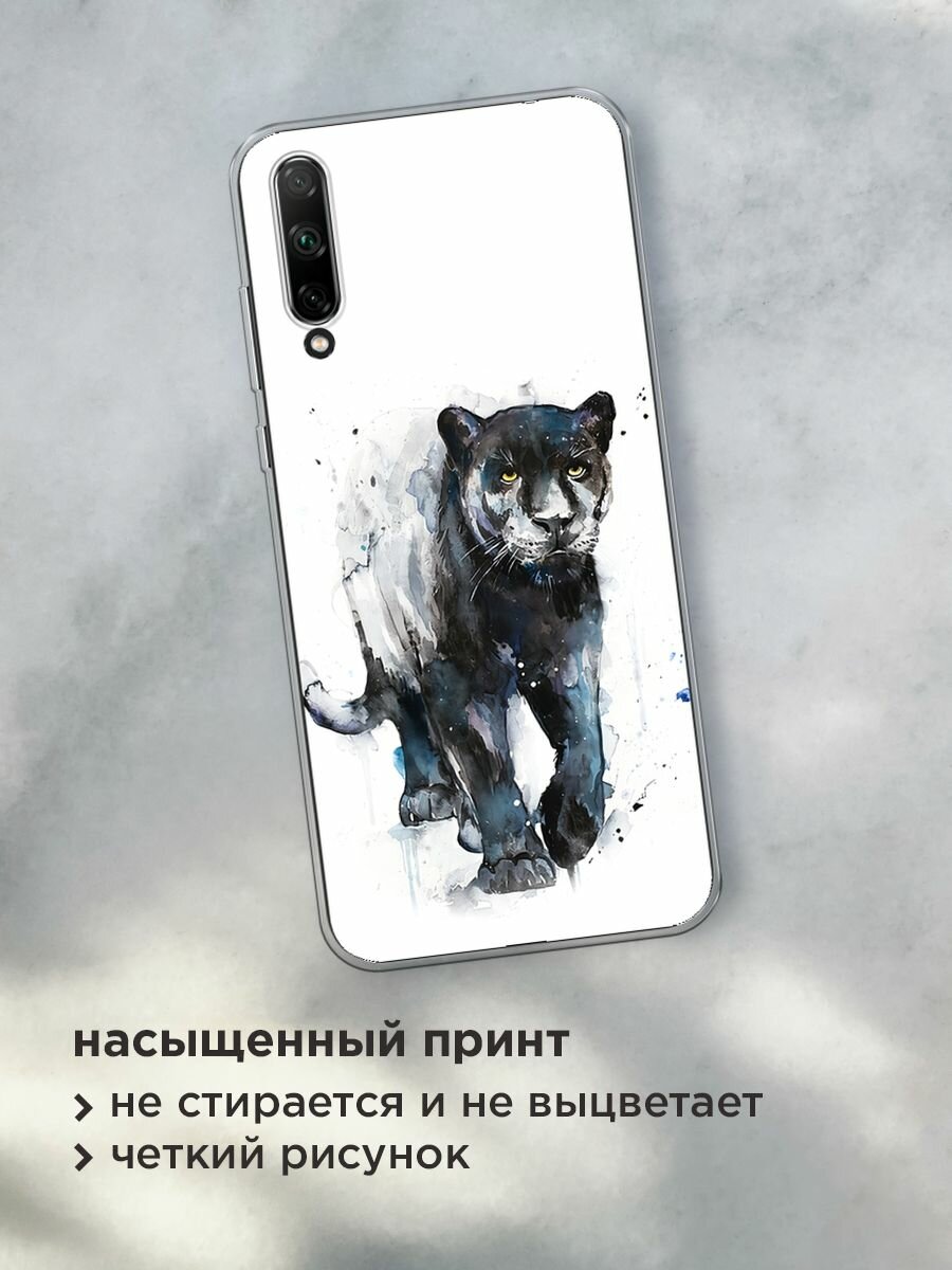 Силиконовый чехол на Honor 30i / Хонор 30i с принтом "Пантера арт 3" — фото 1