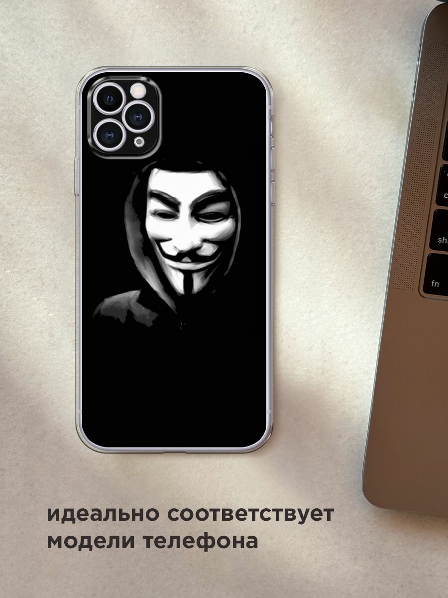 Чехол на Apple iPhone 11 Pro / Айфон 11 Про с принтом "Анонимус" — фото 1