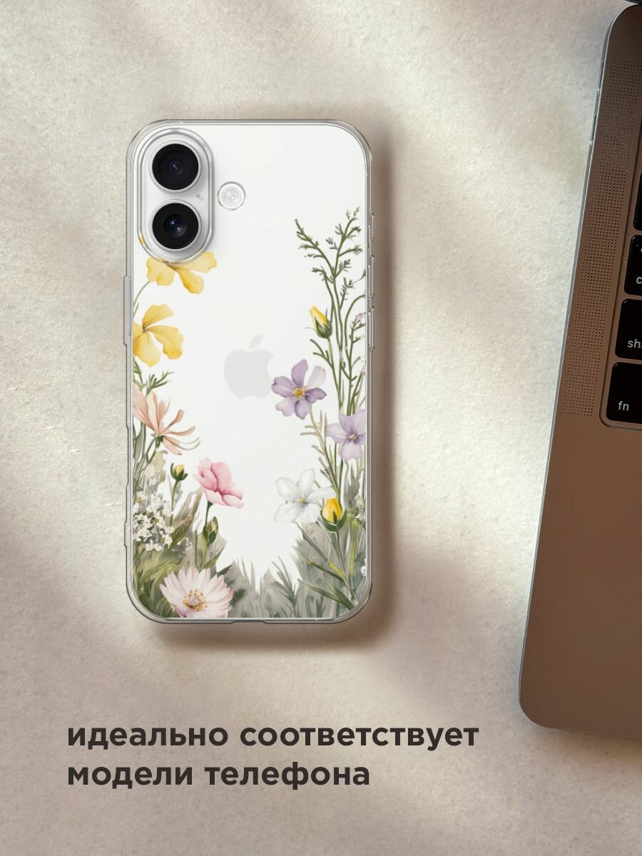 Чехол на Apple iPhone 17 / Айфон 17 с принтом "Летний винтаж 2", прозрачный — фото 1