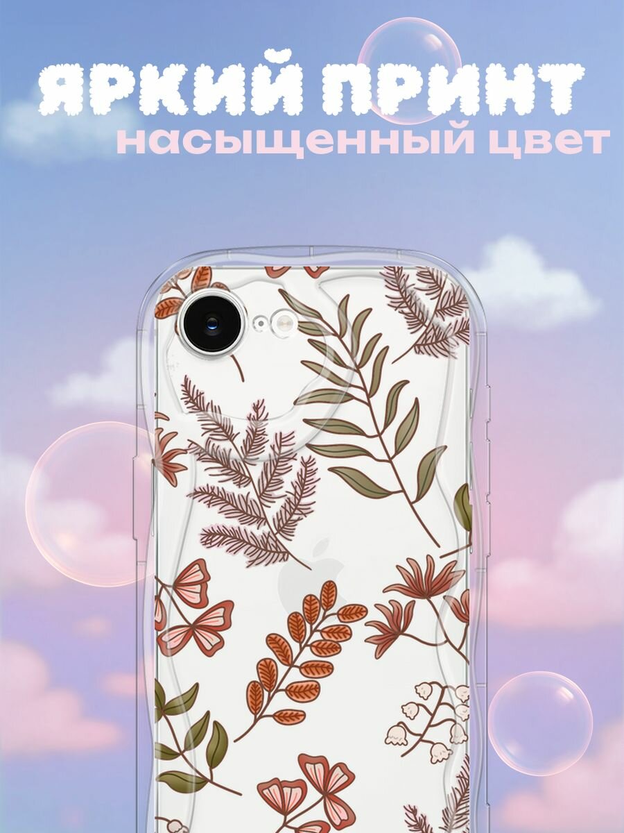 Чехол на iPhone 16e / Айфон 16е/17e с принтом "Винтажные полевые цветы 4" — фото 1