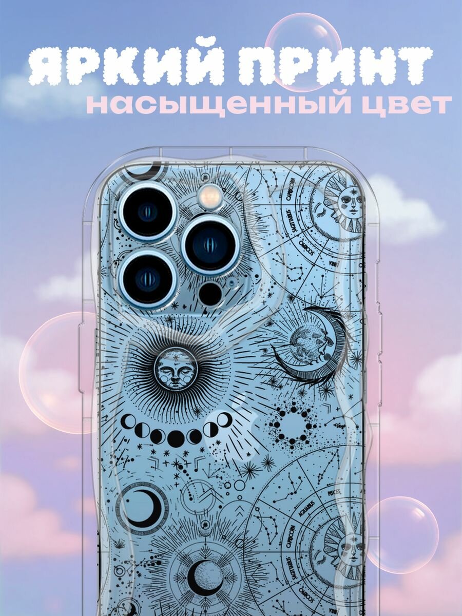 Чехол на Apple iPhone 13 Pro / Айфон 13 Pro с принтом "Созвездия черные" — фото 1