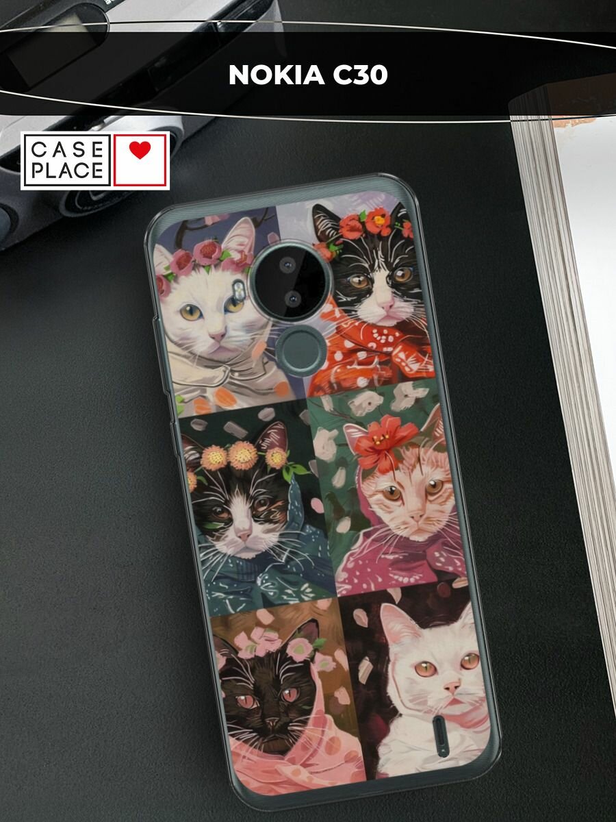 Чехол на Nokia C30 / Нокия C30 с принтом "Котобабушки"