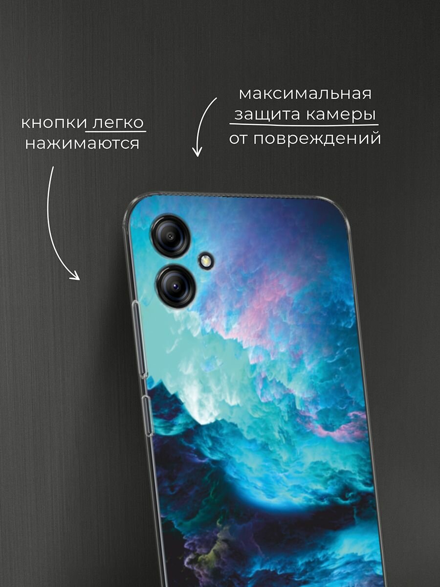 Чехол на Samsung Galaxy A04e / Самсунг A04e с принтом "Бирюзовое небо" — фото 1
