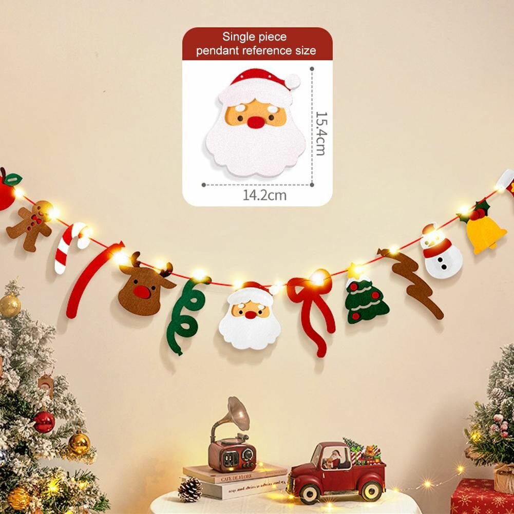 1 шт. светодиодная гирлянда с рождественскими шарами и флагами, украшение для домашней вечеринки