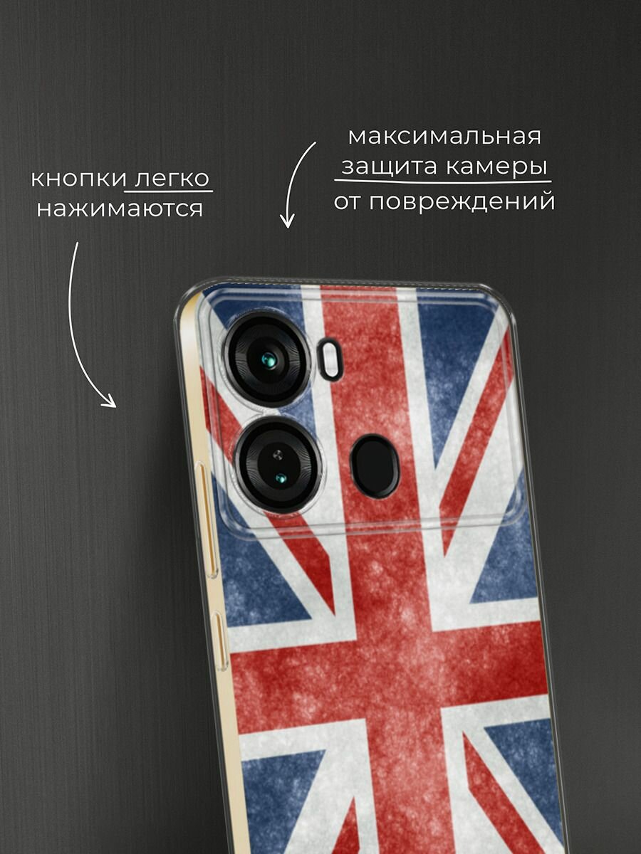 Чехол на Itel P40 / Ител P40 с принтом "Флаг Великобритании 1" — фото 1