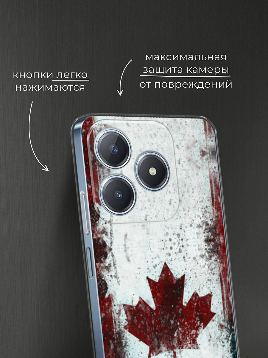 Силиконовый чехол на Realme C63 / Реалми С63 с принтом "Канада" — фото 1