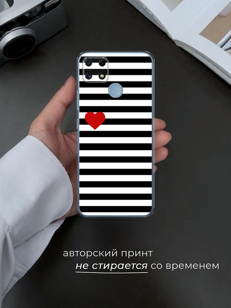 Чехол на Realme C25/C25s / Реалми С25/C25s с принтом "Красное сердце" — фото 1