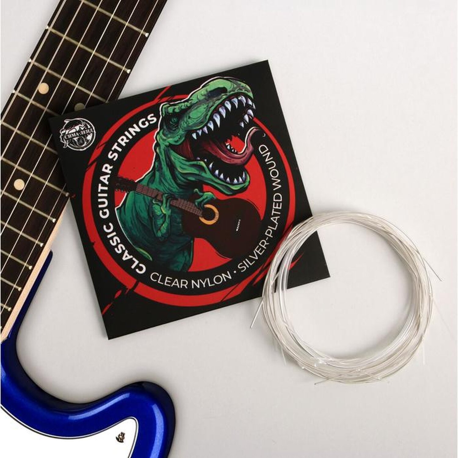 Струны для классической гитары "Динозавр", 6 шт, длина 90-100 см