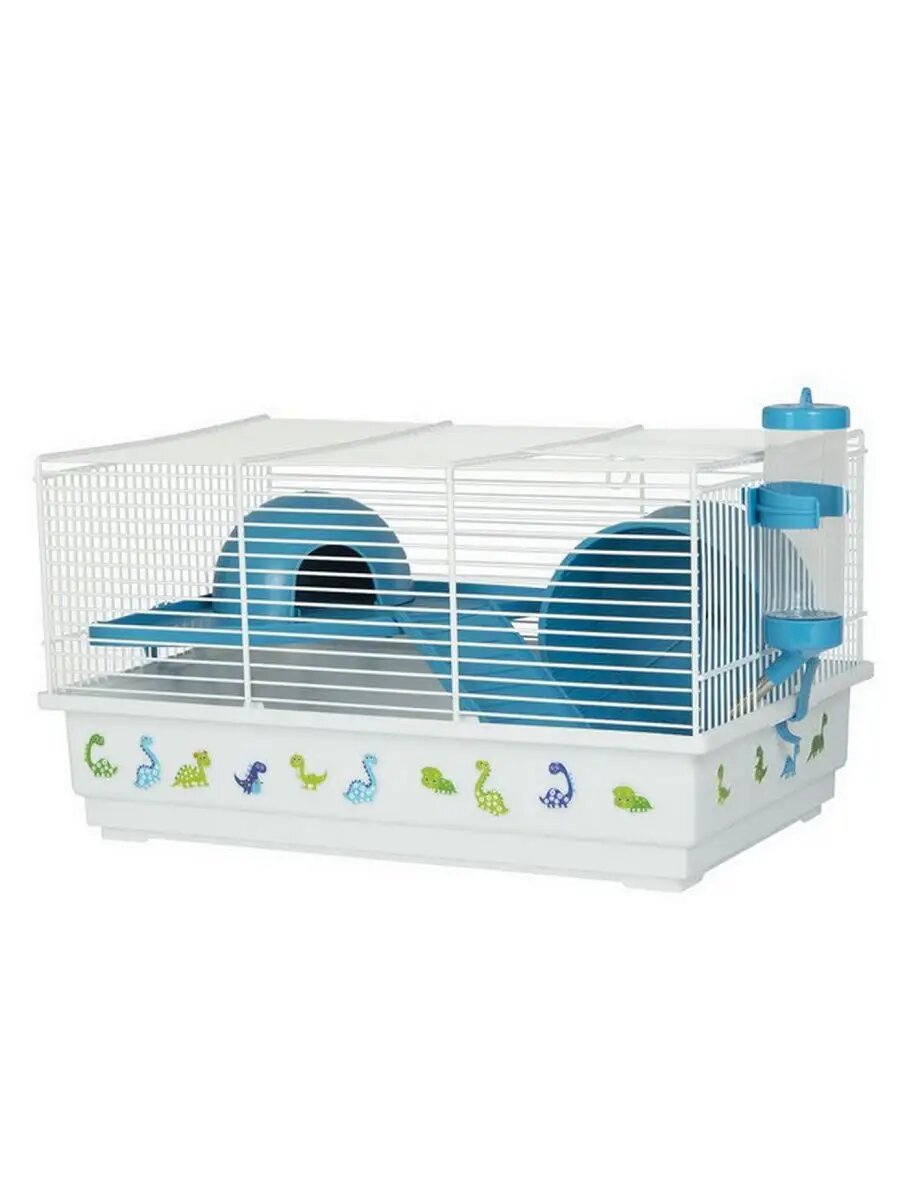 Клетка для грызунов "Dinos" (114), голубой, 39х25.5х22см