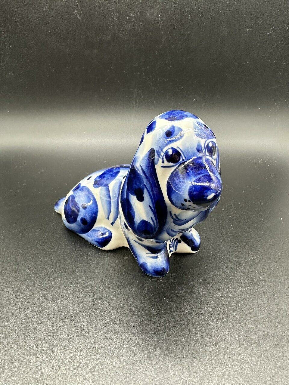 Статуэтка Собачка Гжель Фарфор винтажная