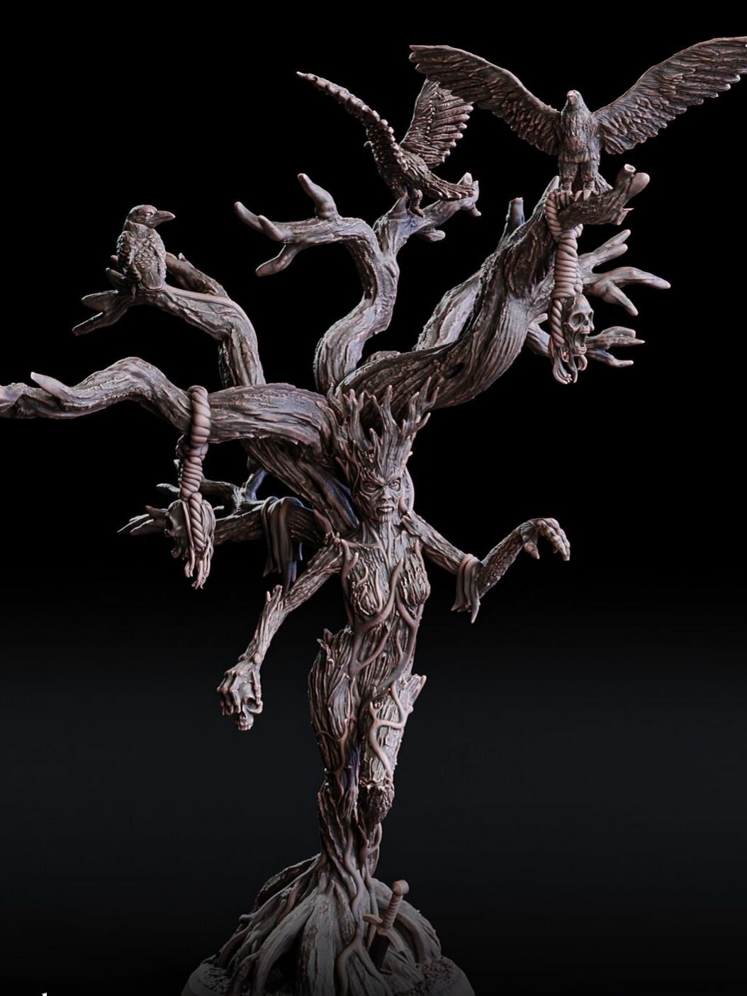 Лесная дриада, игровая фигурка для раскрашивания (высота 81мм) база 25мм