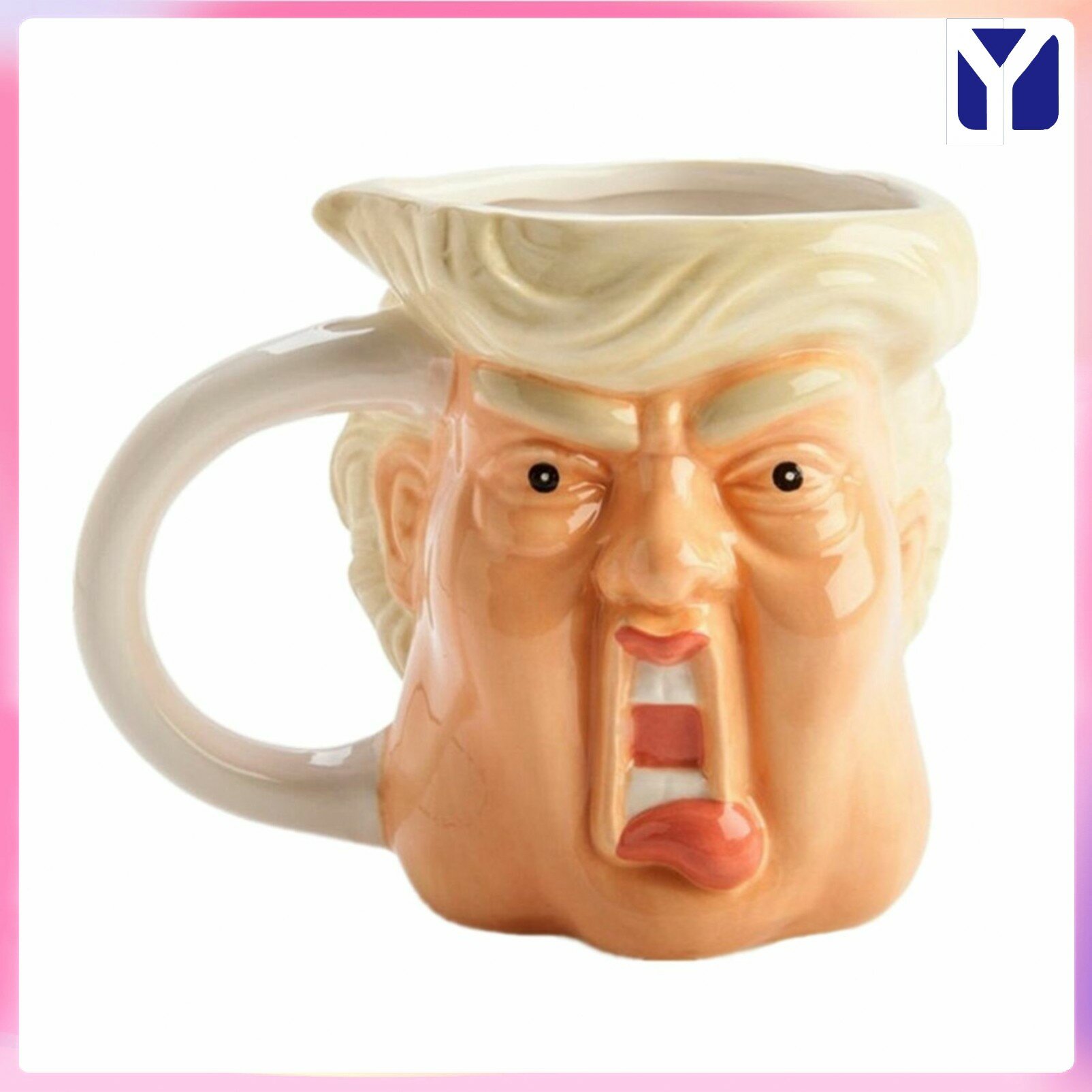 Кружка керамическая с изображением Дональда Трампа, для кофе и пива, моется в посудомойке