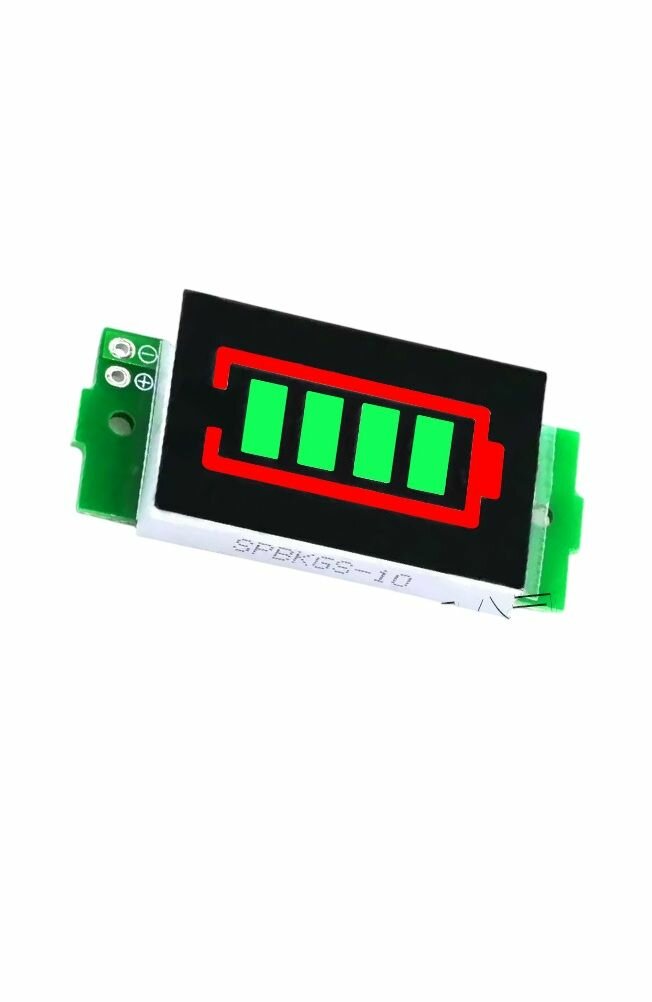 Индикатор уровня заряда батареи Li-Ion 1S 2S 3S 4S 5S 6S 7S 8S универсальный Зелёный