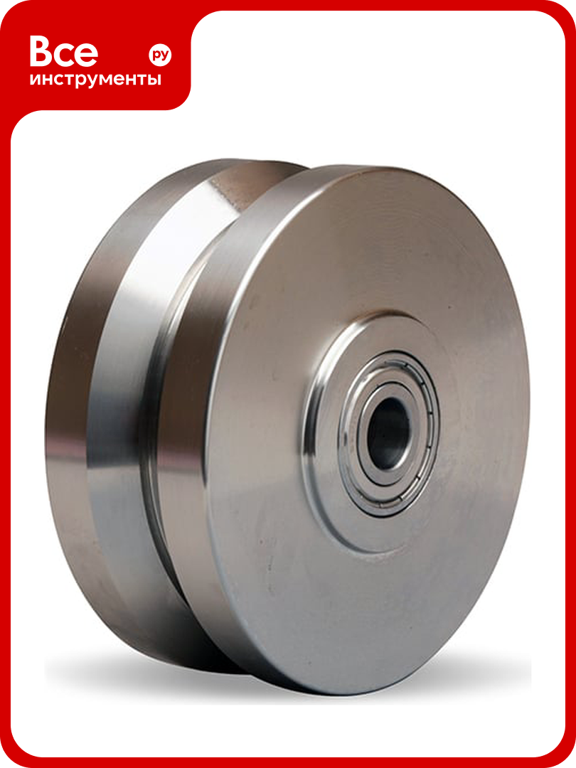 Колесо двухребордное из стали (150 мм; 800 кг) КубаньЛитМаш DFS 150R шариковый подшипник, стальная конструкция
