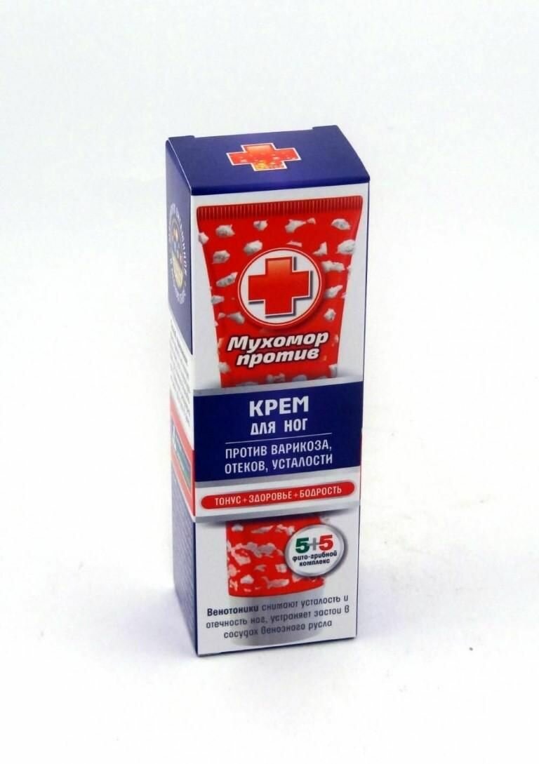 Крем для ног Венец Сибири против варикоза Мухомор, 75 мл