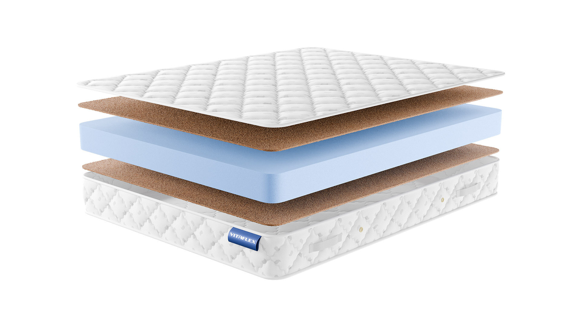 Матрас Vitaflex Standart Double Hard Eco 80х190 серии Foam Eco высота 18 см анатомический жесткий кокосовый Беспружинный