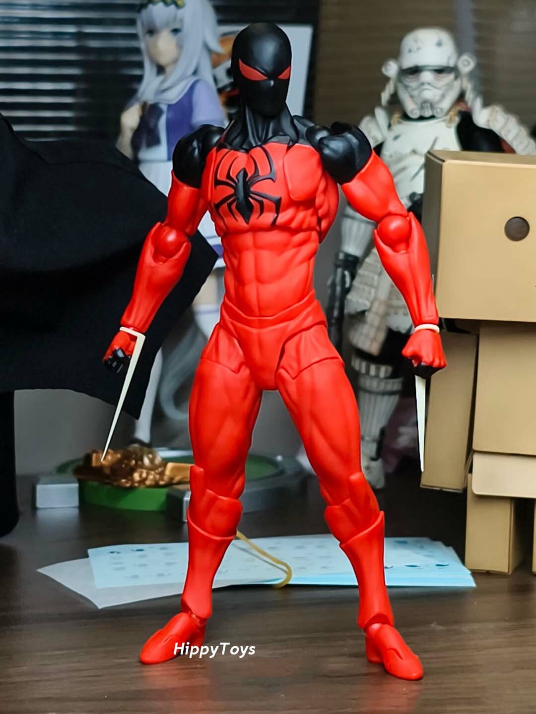 Scarlet Spider/человек паук фигурка, Kaine Parker , подвижные фигурки,16 см, MESSTOY
