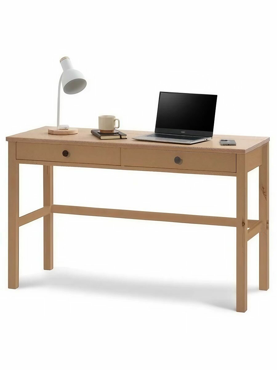 Стол письменный, компьютерный 2 ящика кымор, 121x47х75 см, светло-коричневый