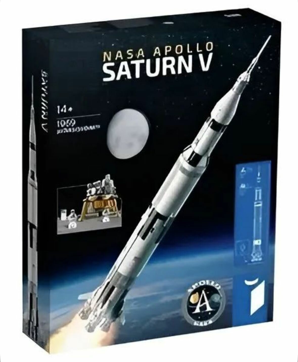 Конструктор ракета Сатурн 5 Аполлон 1969 дет, длина 1 метр, космическая система наса