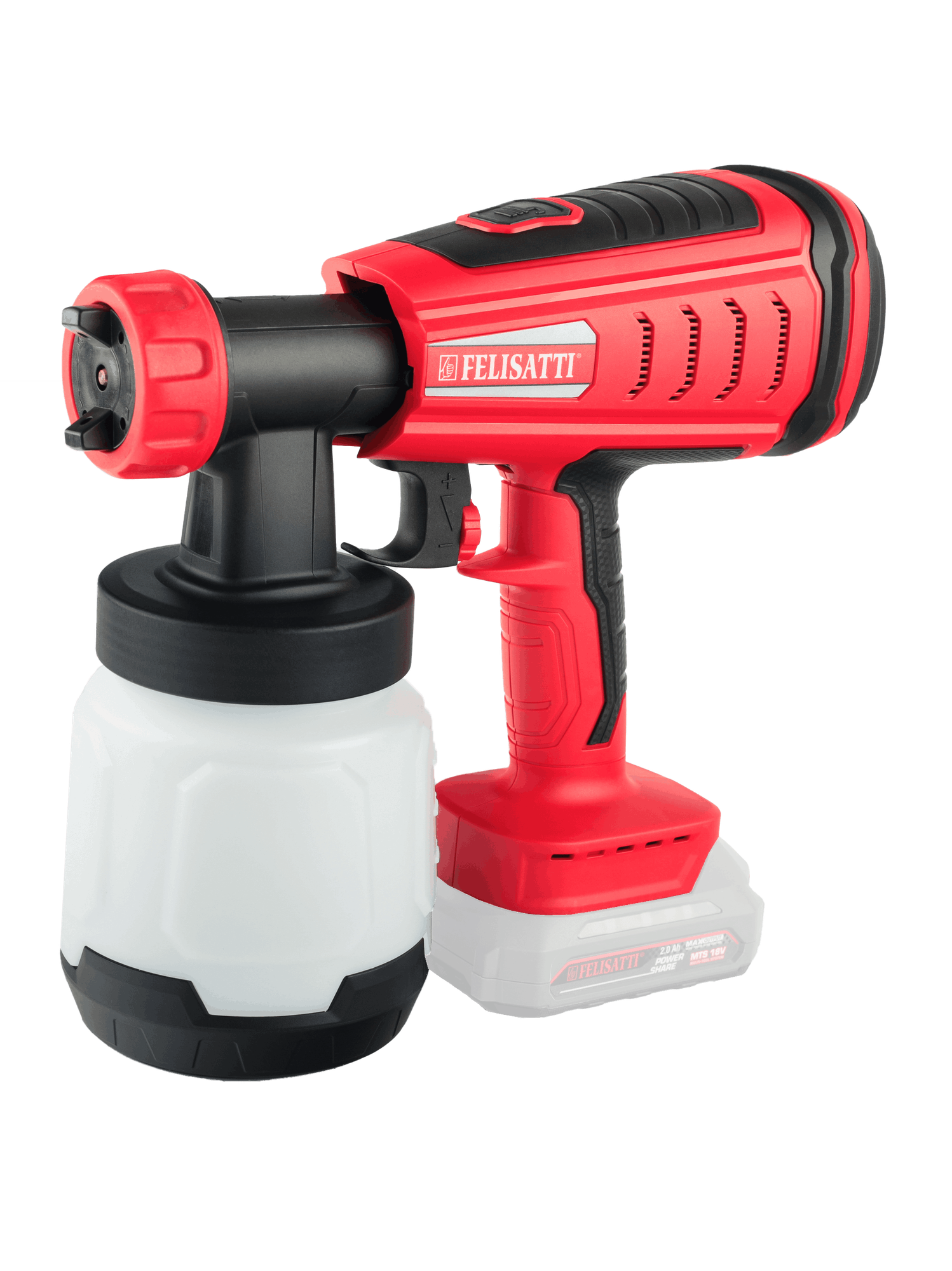 Краскопульт Felisatti FT1188, встроенный насос, 18В, без аккумулятора, 800мл, 1000мл/мин