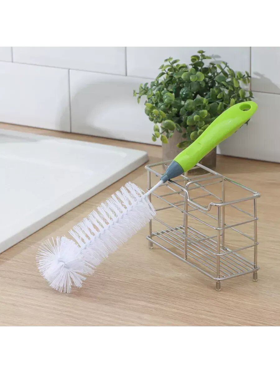 Ерш для посуды 31х5 см "Green day", анатомическая ручка