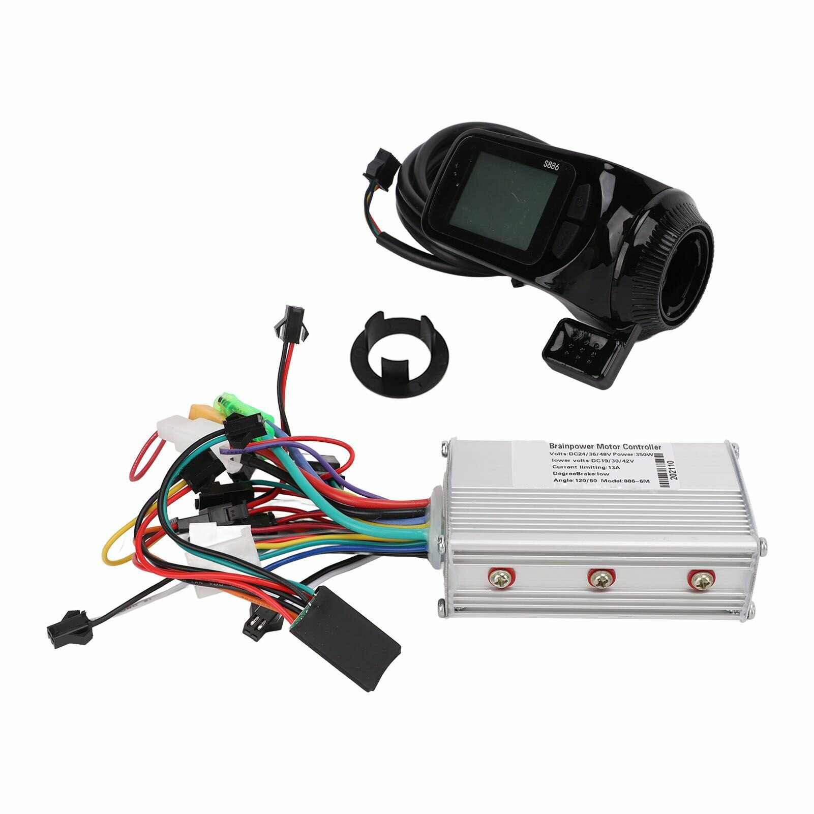 Бесщеточный контроллер мотора 24V/36V/48V 350W с ЖК-дисплеем для электровелосипедов, прочный алюминиевый корпус, высокая надежность