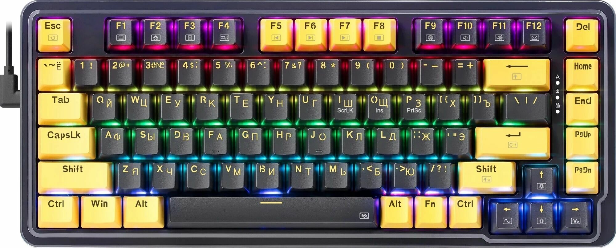 Клавиатура REDRAGON Elf RU проводная черный/желтый