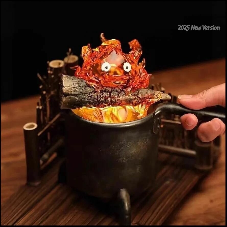 Фигурка Ходячий замок Хаула Огненный демон Кальцифер / The Magical Fire Spirit: Calcifer (20см) с подсветкой-