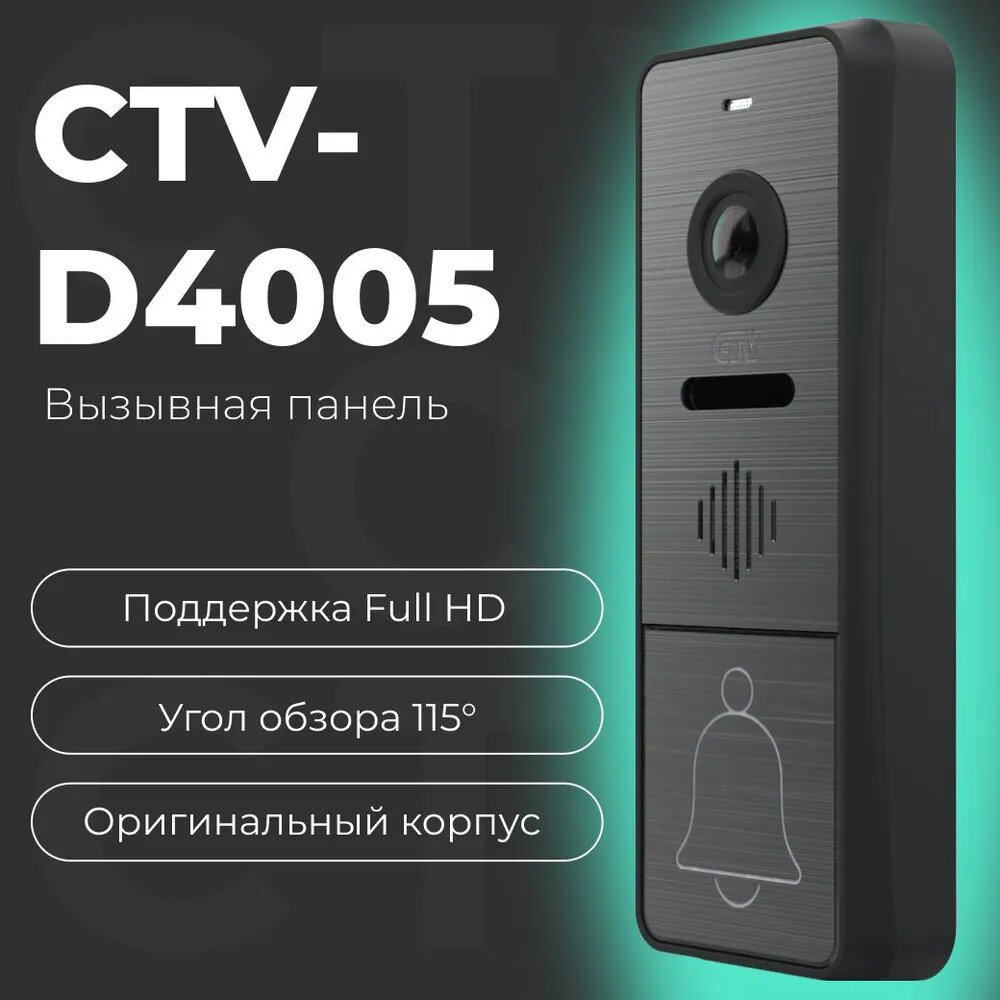 CTV-D4005 G Вызывная панель Full HD мультиформатная для видеодомофонов с углом обзора 115 градусов Графит
