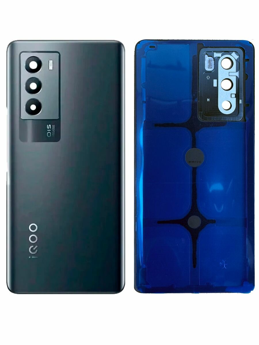 Задняя крышка для смартфона Iqoo Neo 5S черная со стеклом камеры