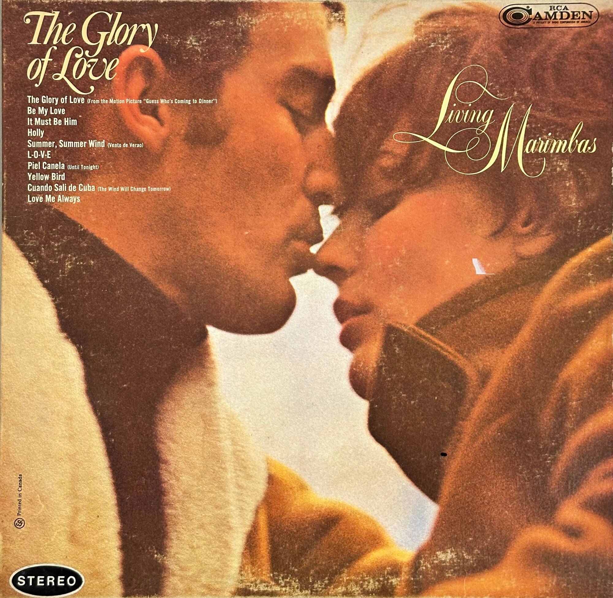 Living Marimbas "The Glory Of Love", винил LP12" 1968 Canada