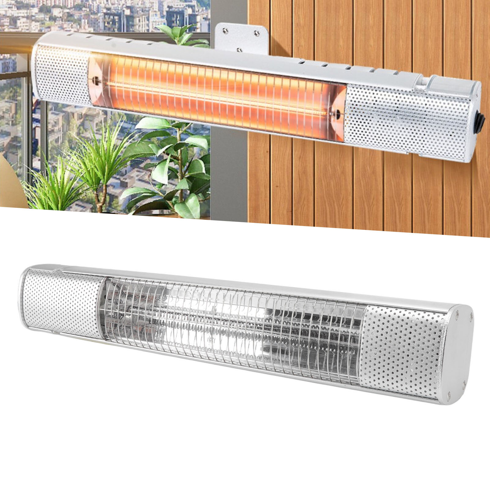 Электрический обогреватель подвесной пыленепроницаемый водостойкий инфракрасный обогреватель из углеродного волокна 1000 Вт обогреватель для патио 220 В вилка европейского стандарта