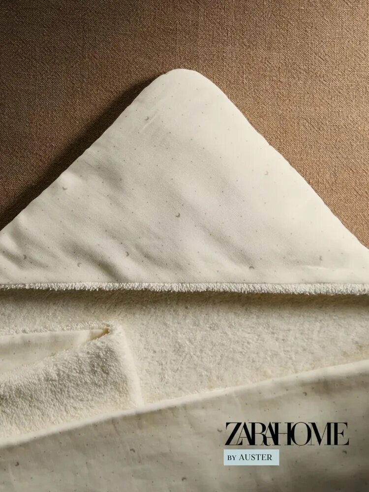 ZARA HOME Полотенце детское baby moon, Хлопок, Полиэстер, 80x80 см, кремовый