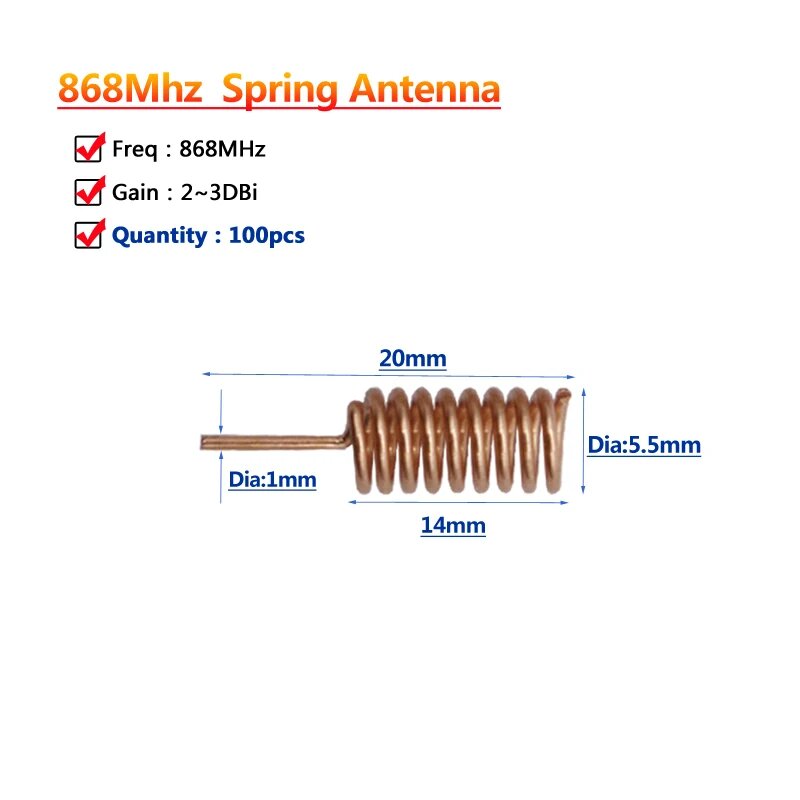 DIXSG Беспроводная сетевая карта с усилителем сигнала 100pcs 868Mhz