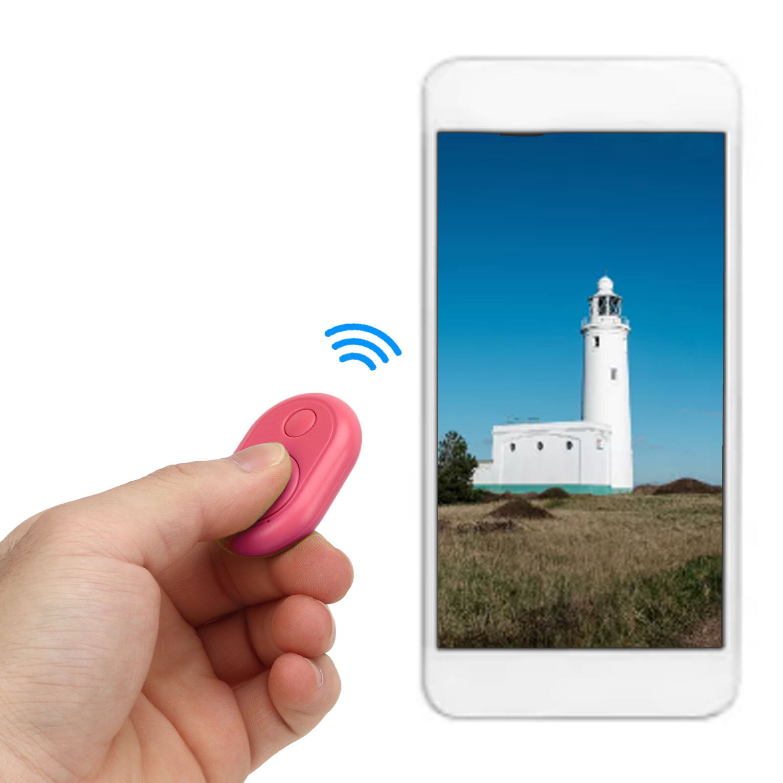 Camera Remote Control Wireless Bluetooth Cellphone Shutter Selfie Button Clicker Pink — фото 1