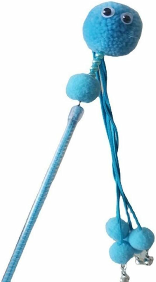 DINGXIAN Интерактивная удочка для кошек с мягким хвостом и колокольчиком, игрушка для игр с питомцем