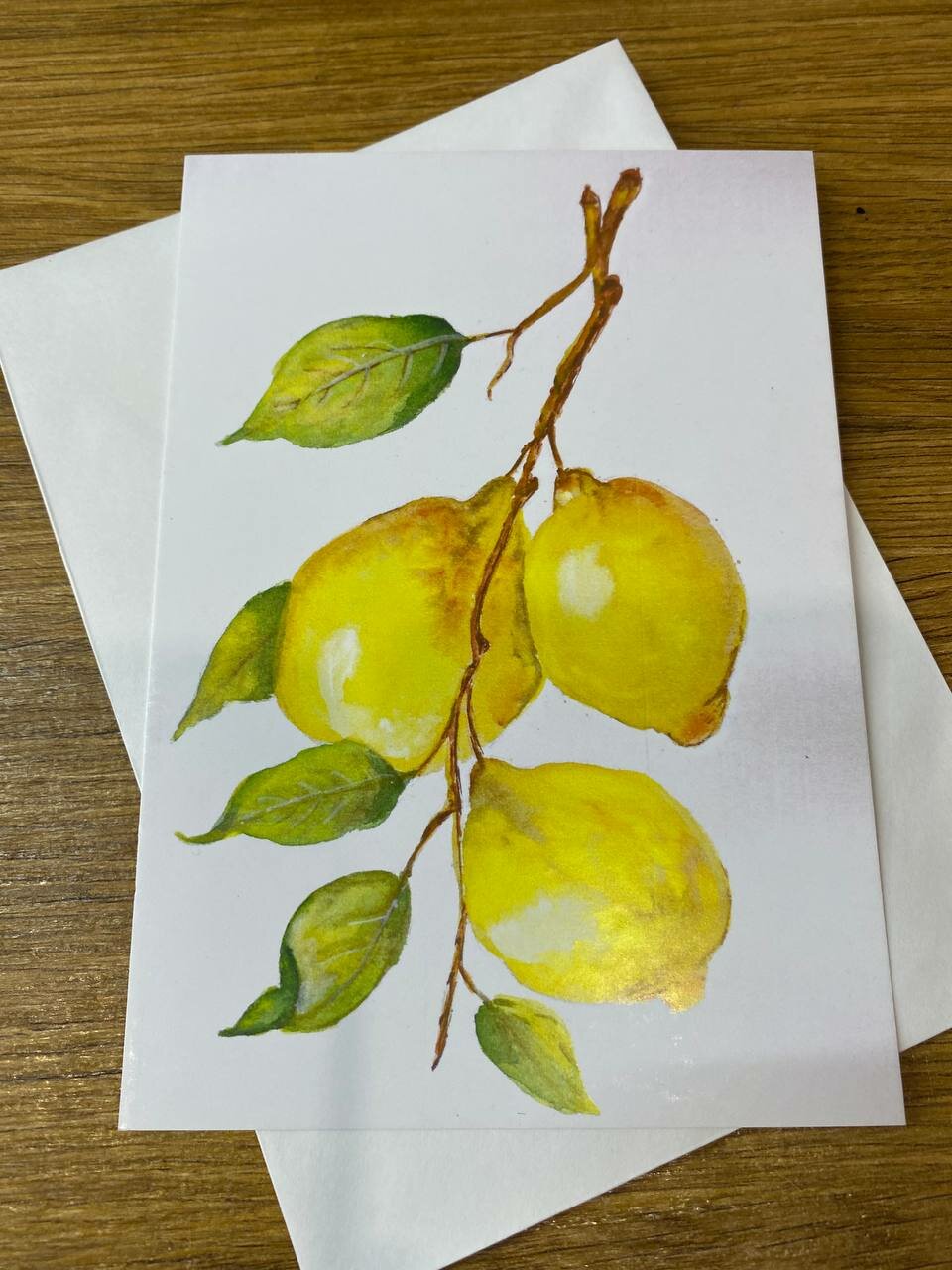 Авторская открытка Надежды Томиловой "Сочные лимоны"
