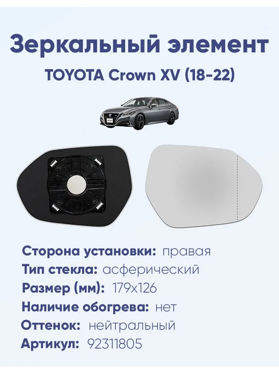 Зеркальный элемент правый TOYOTA Crown XV (18-22)A92311805