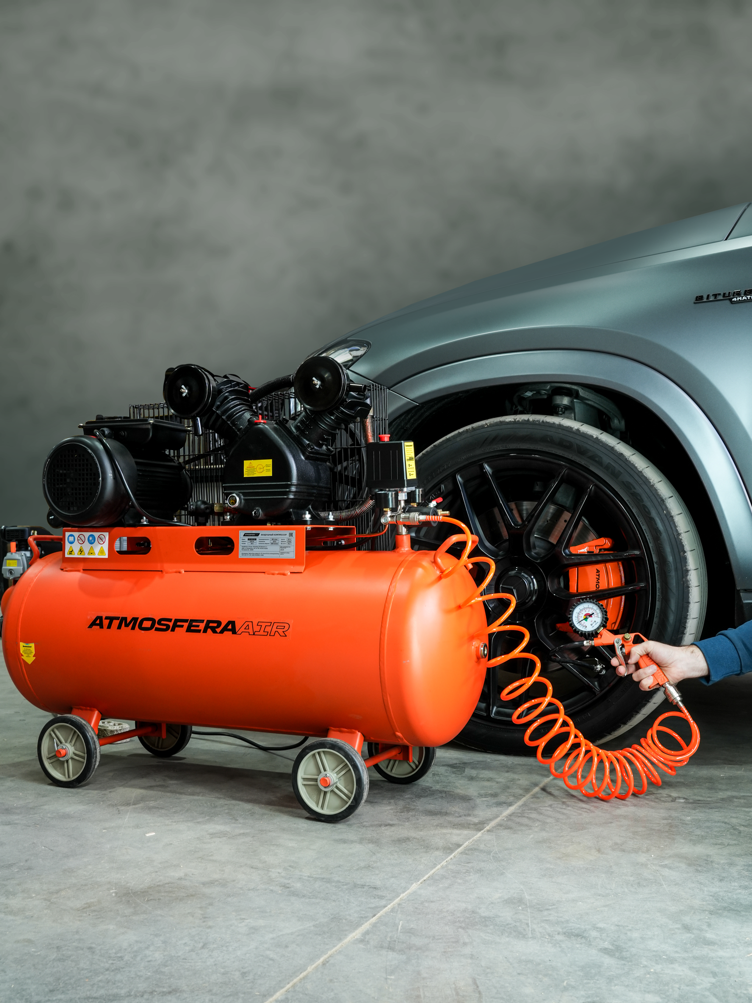 Компрессор ATMOSFERAAIR КР-480/100, 480л/мин, масляный, 10бар, 100л