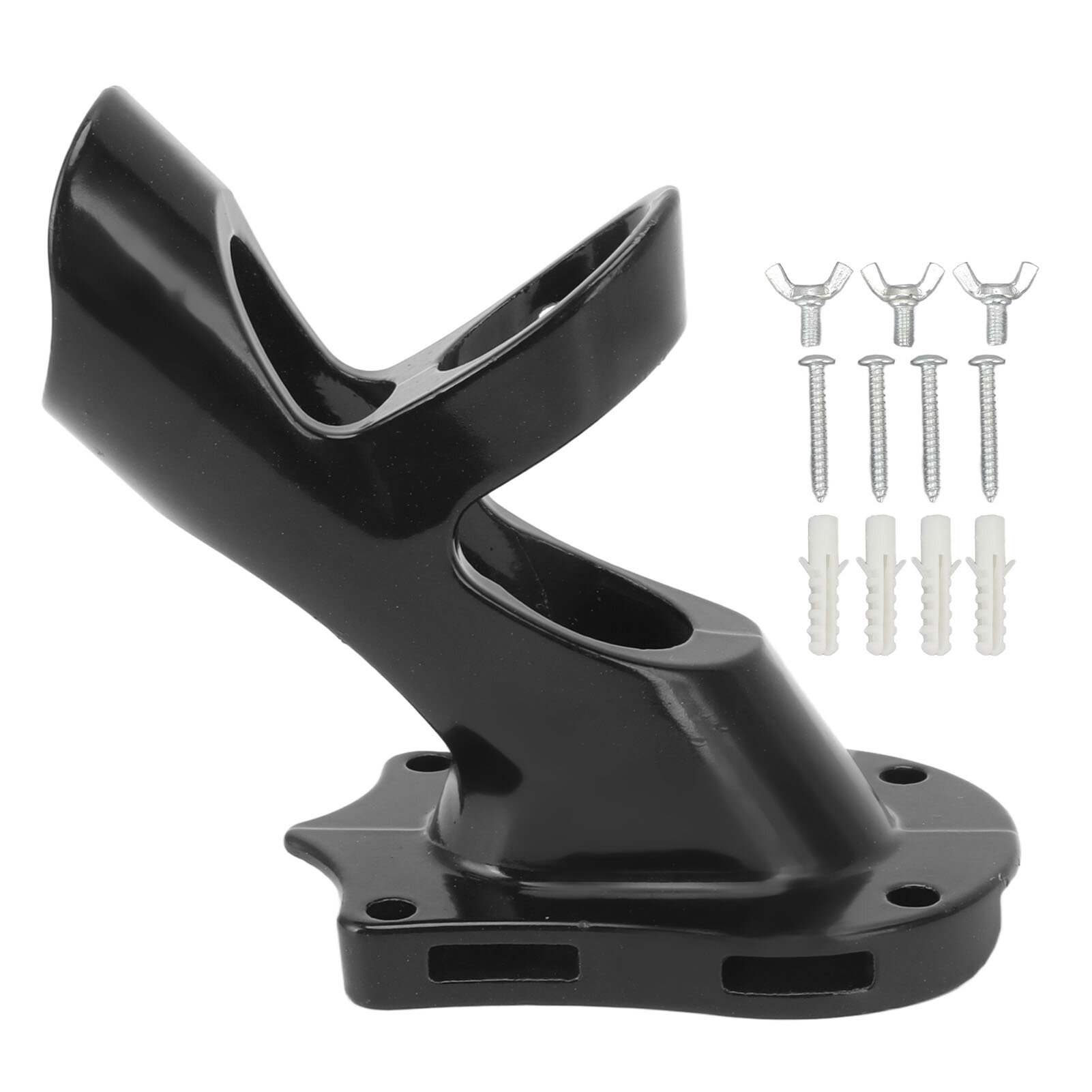 Flag Bracket Adjustable 45 Degree Aluminum Alloy Strong Rustproof 3 Hole Pole Holder Black