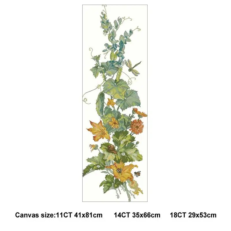 Наборы для вышивки крестом Coelho цветы и птицы 11CT 14CT 18CT HQ212, 14CT white canvas