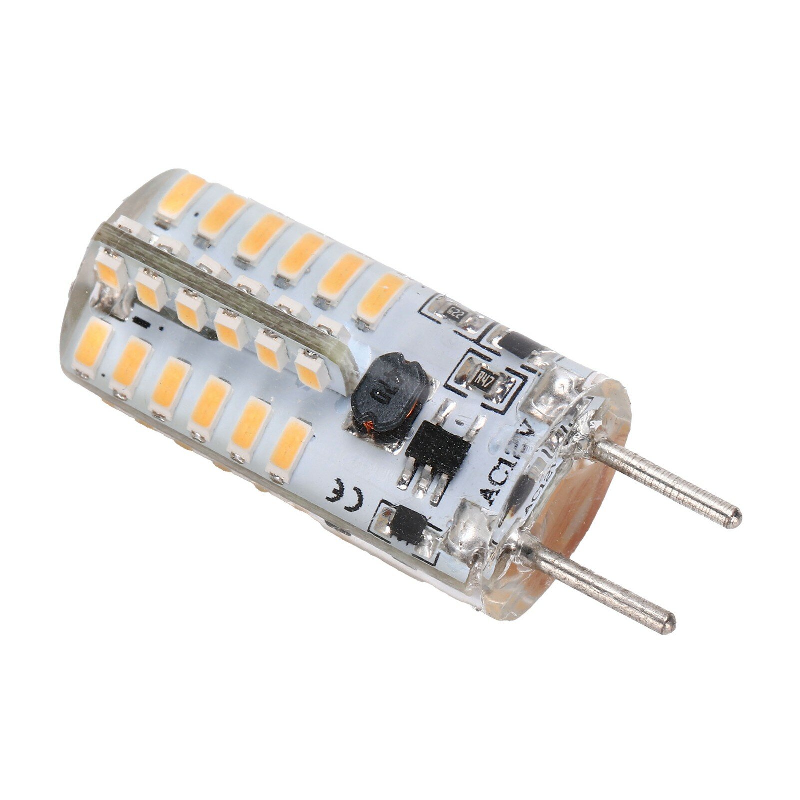 48LED силиконовая лампа 3W 300LM GY6.35 BiPin лампа AC12V для люстры, потолочной лампы (теплый белый 2700K3100K)