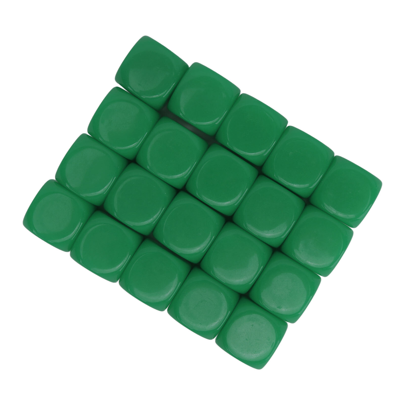20 шт, игральные кости с круглыми углами, пустые пластиковые 16 мм, обучающие игрушки, игральные кости для настольных игр, вечерние, зеленые