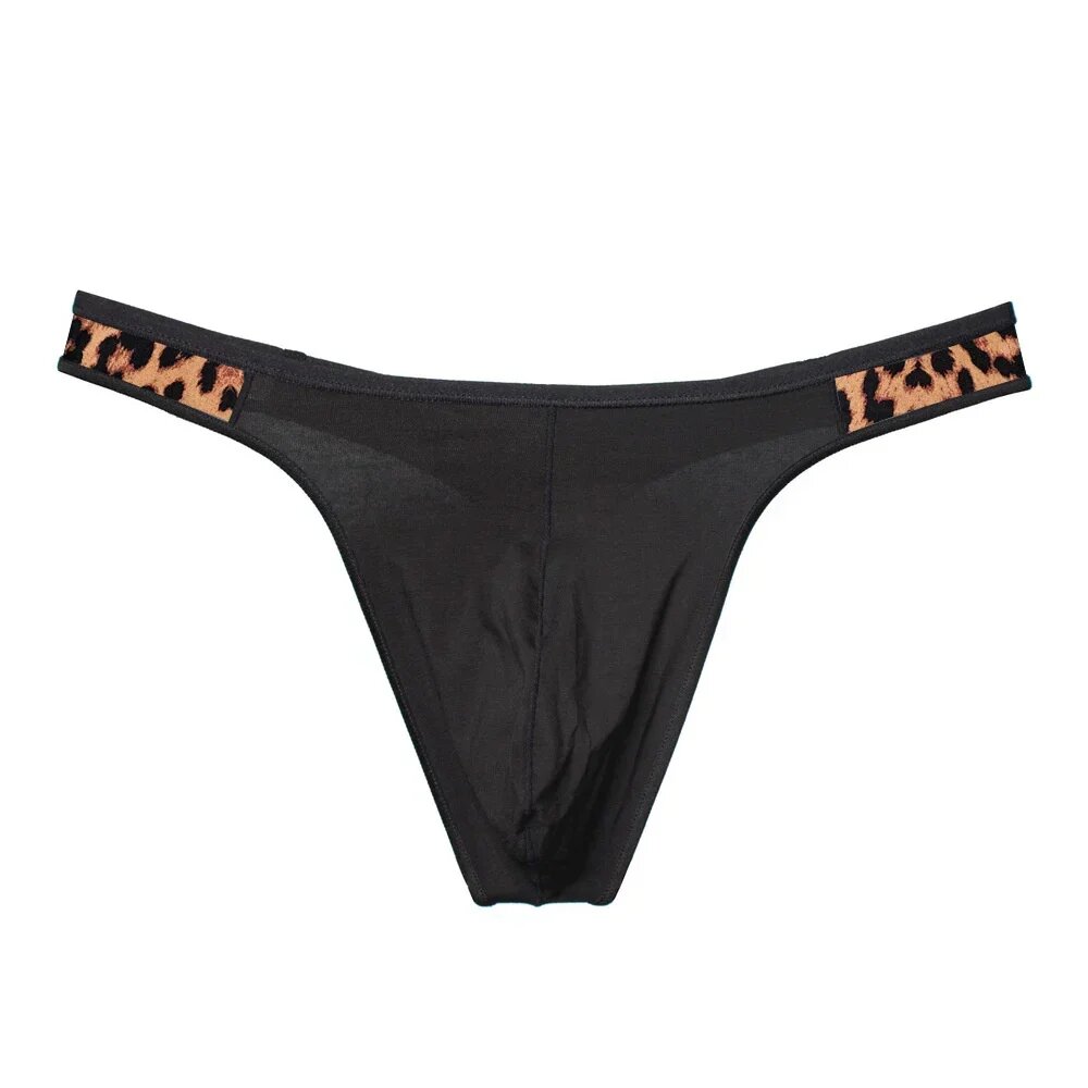 Мужские стринги черные XL, Leopard Black
