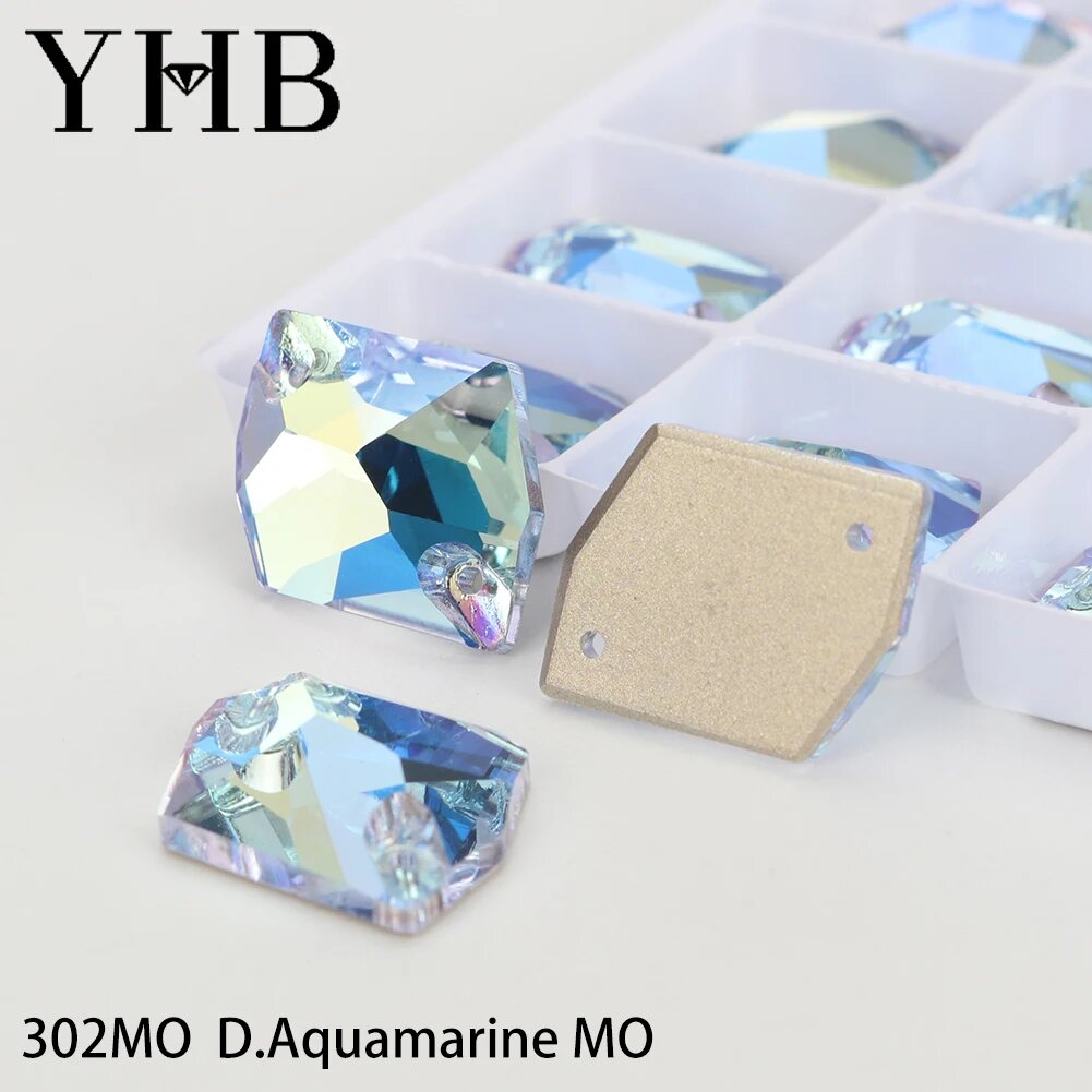 Стразы YHB Moonlight Cosmic стекло розовая кристалл 11*14 мм 28pcs 11mm 14mm, 302MO D.AquamarineMO