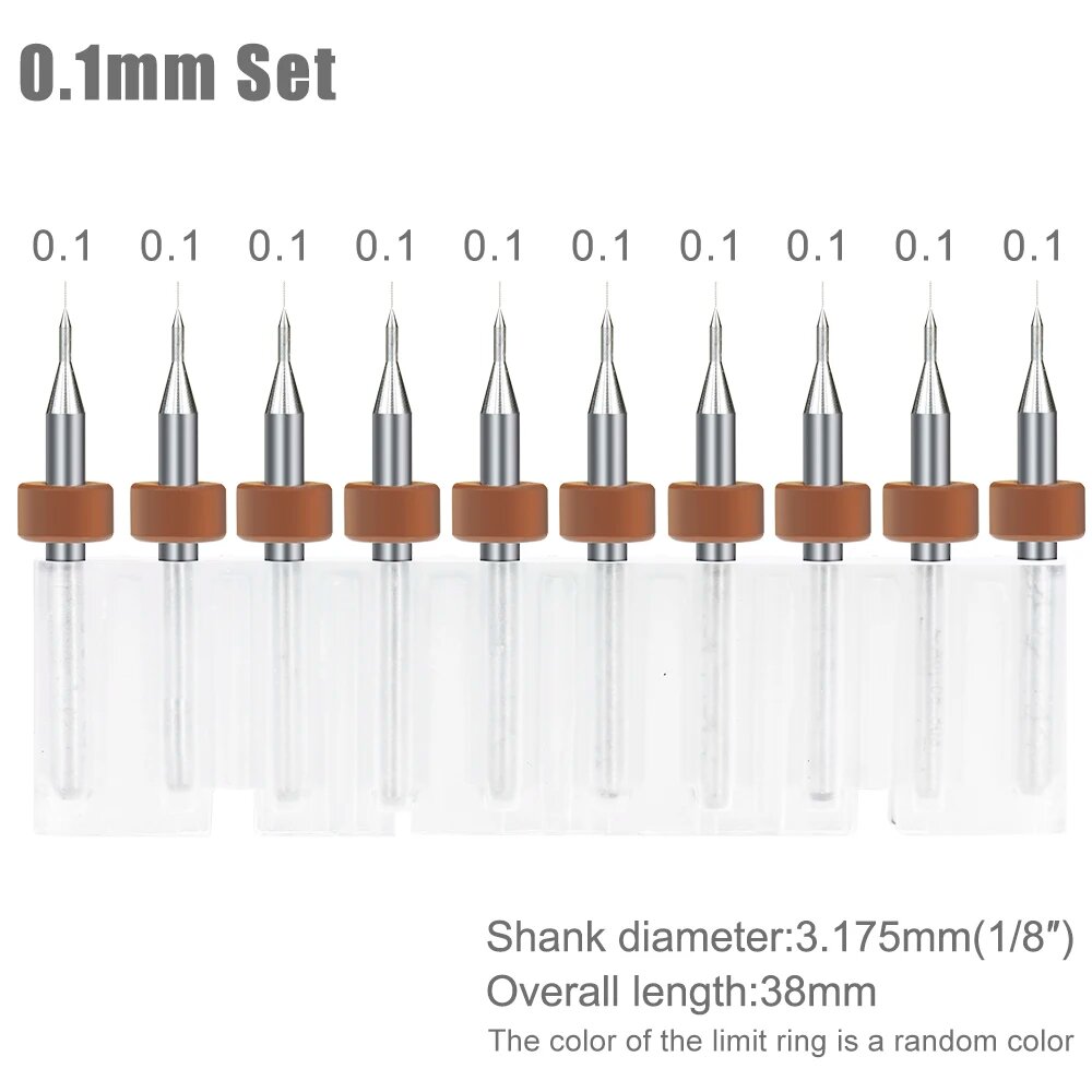 Набор Из 10 Сверл CMCP Из Карбида Вольфрама 3,175 Мм Для Печатных Плат, 10pcs 0.1mm
